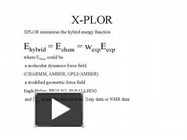 XPLOR presentation | free to view