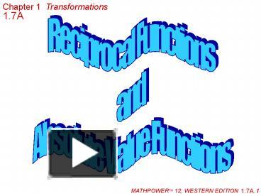 Reciprocal Functions presentation | free to view