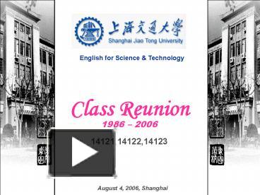 Class Reunion presentation | free to view