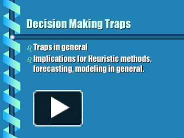 Decision Making Traps presentation | free to download
