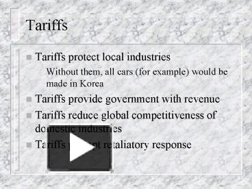 Tariffs presentation | free to view