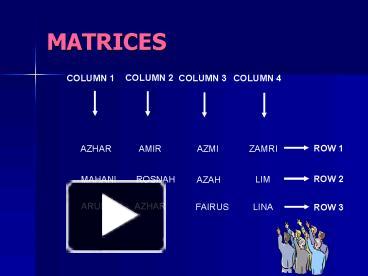 MATRICES presentation | free to view