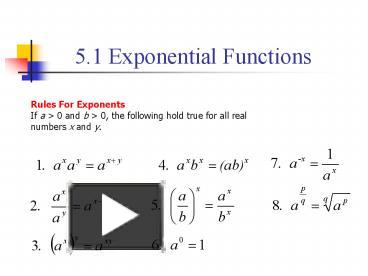 5.1 Exponential Functions presentation | free to view