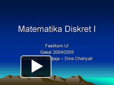 PPT – Matematika Diskret I PowerPoint presentation | free to view - id ...