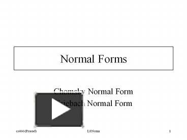 PPT – Normal Forms PowerPoint presentation | free to download - id ...