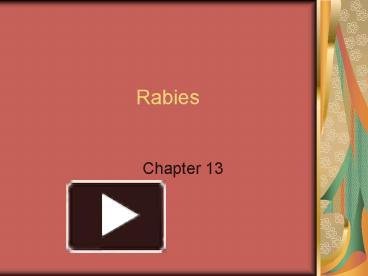 Rabies presentation | free to view