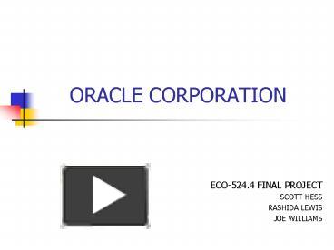 ORACLE CORPORATION presentation | free to view