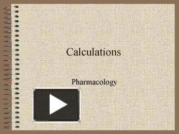 Calculations presentation | free to view
