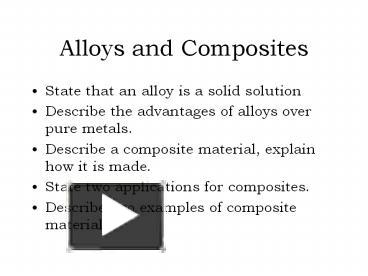 Alloys and Composites presentation | free to view