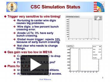 PPT – CSC Simulation Status PowerPoint presentation | free to download ...