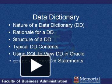 PPT – Data Dictionary PowerPoint presentation | free to view - id ...