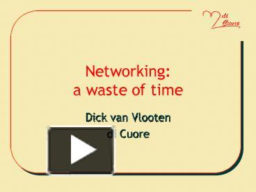Networking: a waste of time presentation | free to view