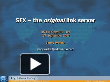 PPT – SFX PowerPoint presentation | free to download - id: 1b34e0-NjY2Y