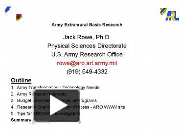 PPT – Army Extramural Basic Research PowerPoint presentation | free to ...