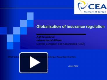PPT – Globalisation of insurance regulation PowerPoint presentation ...