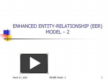 PPT – ENHANCED ENTITY-RELATIONSHIP (EER) MODEL PowerPoint presentation ...