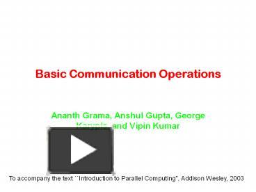 Basic Communication Operations presentation | free to view