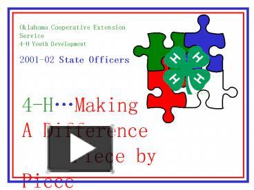 PPT – 4-H PowerPoint presentation | free to view - id: 1b4422-ZDc1Z
