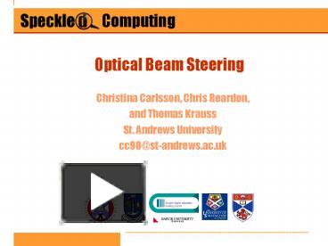 Optical Beam Steering presentation | free to view