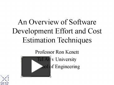 An Overview of Software Development Effort and Cost Estimation ...
