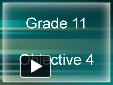 Grade 11 presentation | free to view