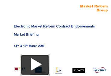 PPT – Electronic Market Reform Contract Endorsements Market Briefing ...