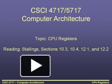 PPT – CSCI 4717/5717 Computer Architecture PowerPoint presentation ...