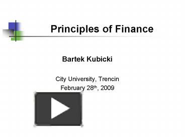 Principles of Finance presentation | free to view
