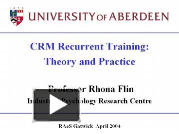 CRM Recurrent Training: presentation | free to download