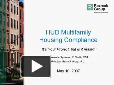 PPT – HUD Multifamily Housing Compliance PowerPoint presentation | free ...