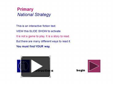 Primary National Strategy presentation | free to view