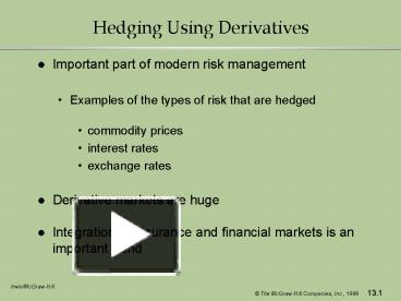 Hedging Using Derivatives presentation | free to view