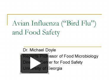 Avian Influenza Bird Flu and Food Safety presentation | free to view