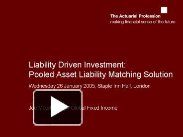 PPT – Liability Driven Investment: Pooled Asset Liability Matching ...