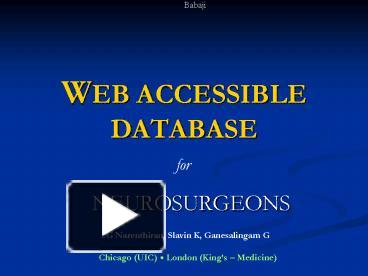 PPT – WEB ACCESSIBLE DATABASE PowerPoint presentation | free to ...
