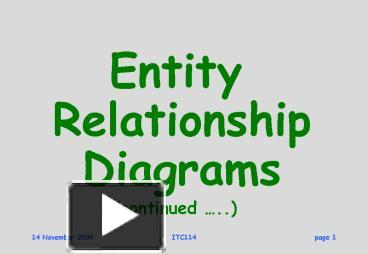 PPT – Entity Relationship Diagrams PowerPoint presentation | free to ...