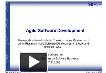 Agile Software Development presentation | free to view