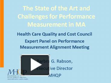 The State of the Art and Challenges for Performance Measurement in MA ...