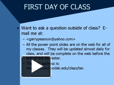 FIRST DAY OF CLASS presentation | free to view