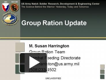 Group Ration Update presentation | free to view