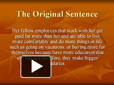 PPT – The Original Sentence PowerPoint presentation | free to view - id ...