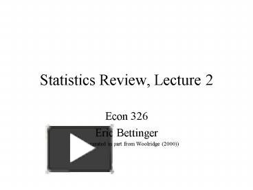 PPT – Statistics Review, Lecture 2 PowerPoint presentation | free to ...