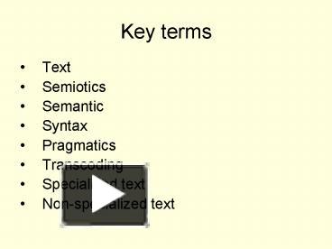 Key terms presentation | free to view