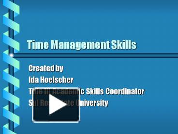Time Management Skills presentation | free to view