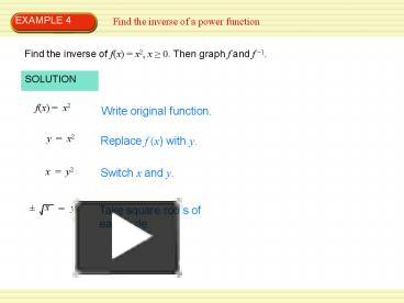 PPT – Find the inverse of a power function PowerPoint presentation ...