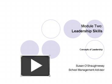PPT – Module Two: Leadership Skills Concepts of Leadership PowerPoint ...