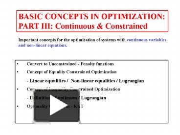 PPT – BASIC CONCEPTS IN OPTIMIZATION: PART III: Continuous PowerPoint ...