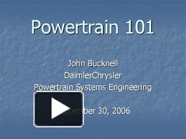 Powertrain 101 presentation | free to view