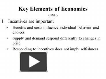 Key Elements of Economics presentation | free to view