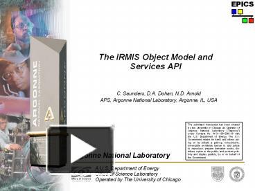 PPT – The IRMIS Object Model and Services API PowerPoint presentation ...